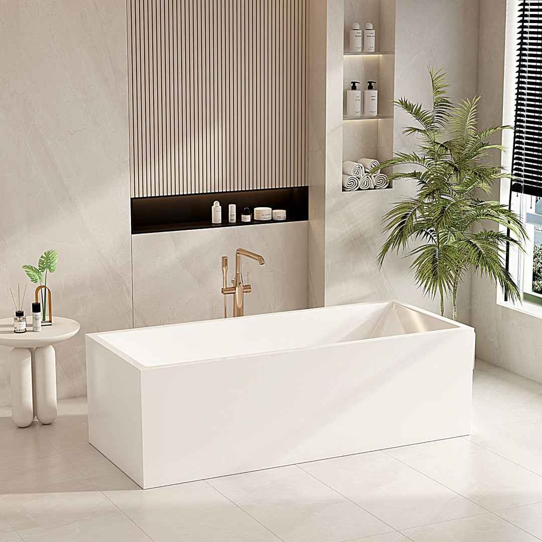 Orta Multi-Fit Freestanding Bathtub - Gloss White – MTO Marbles & Tiles ...